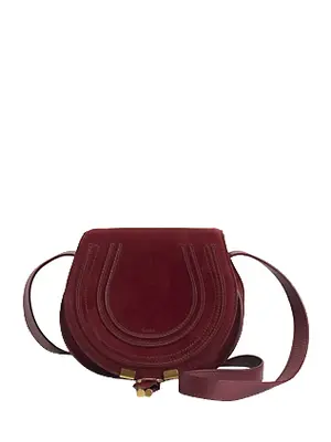 Chloé Marcie Small Saddle Bag Dark Ruby/gold