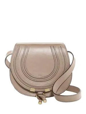 Chloé Marcie Small Saddle Bag Deep Beige