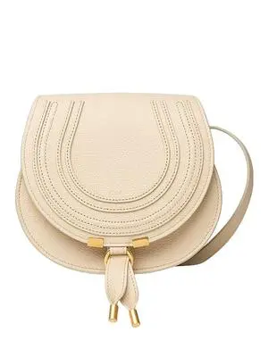 Chloé Marcie Small Saddle Bag Sweet Beige Grain Leather