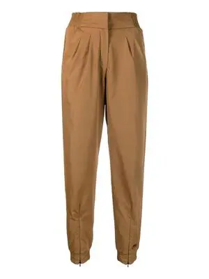 Nike Logo-embroidered Pleated Trousers - Brown