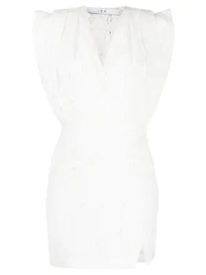 IRO PARIS Wrap-design Knit Mini Dress - White