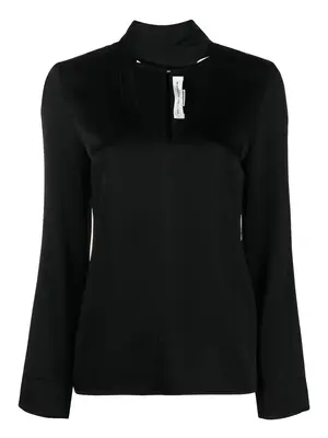Victoria Beckham V-neck Fringed Blouse - Black
