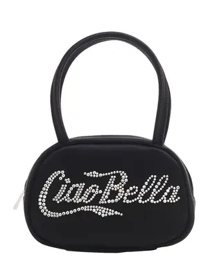 Amina Muaddi Superamini Bella Embellished Shoulder Bag - Black