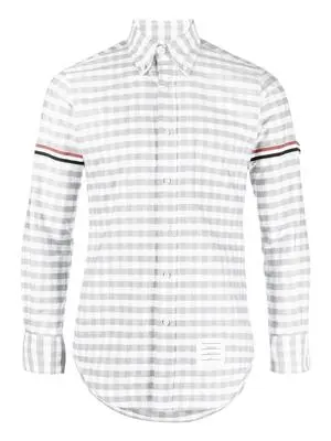 Thom Browne Rwb Gingham Oxford Shirt - Grey