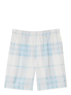 Burberry Checked Silk Shorts - White
