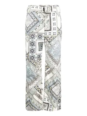Etro Patchwork-print Trousers - White