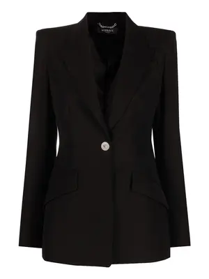 Versace Single-breasted Wool Blazer - Black