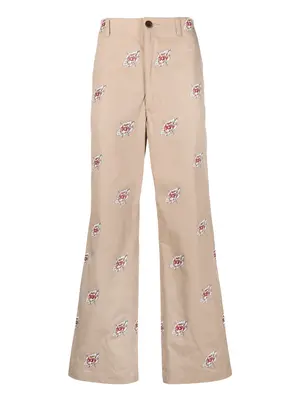 Junya Watanabe X Roy Lichtenstein Cotton Chino Trousers - Neutrals