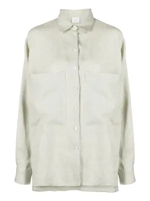 Eleventy Plain Linen Shirt - Green