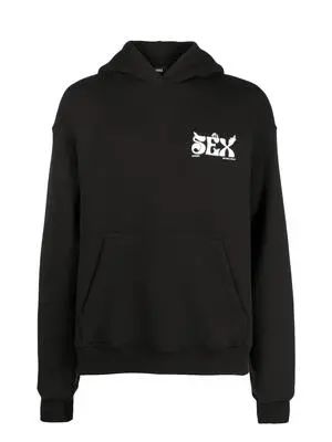 NAHMIAS Text Print Hoodie - Black