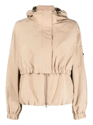 Brunello Cucinelli Layered Hooded Jacket - Neutrals