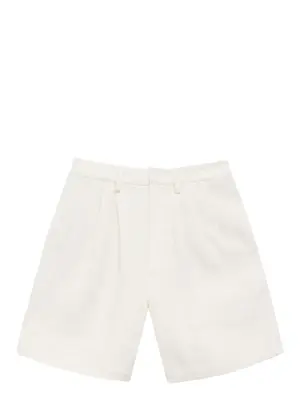 ANINE BING Carrie Pleat-detail Linen Shorts - White