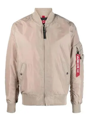 Alpha Industries Zip-up Bomber Jacket - Neutrals