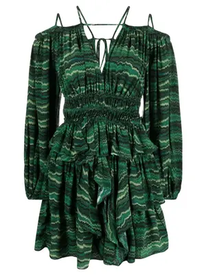 Ulla Johnson Silvia Off-shoulder Minidress - Green
