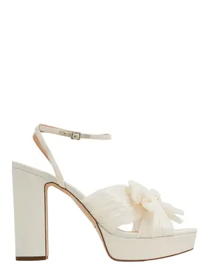 LOEFFLER RANDALL Natalia Pleated Knot 100mm Sandals - White