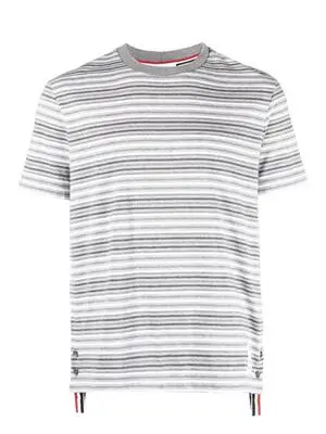 THOM BROWNE Striped Cotton T-shirt