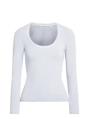 Alexander Wang Alexanderwang.t Stretch-Knit Top Sky Blue