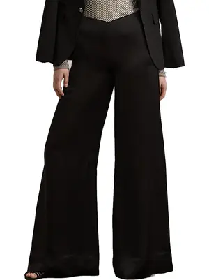 Ralph Lauren Daria Washed Satin Pant - Black