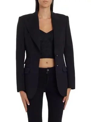 Dolce & Gabbana Turlington Stretch Wool Blazer - Black