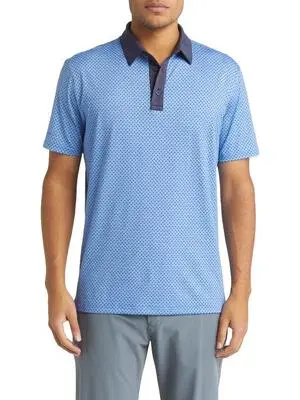 Mizzen+main Versa Geometric Print Golf Polo - Provence Geo Print