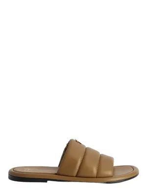 GIUSEPPE ZANOTTI Harmande Quilted Leather Slides - Brown