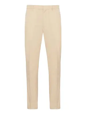 Prada Cotton Trousers - Neutrals