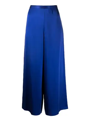 Voz Silk Wide-leg Trousers - Blue