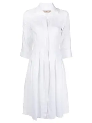 BLANCA VITA Long-sleeve Shirt Dress - White