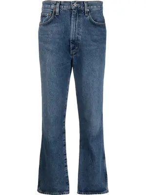 AGOLDE High-waist Cropped Jeans - Blue
