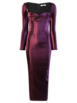 AREA Satin Maxi Dress - Purple