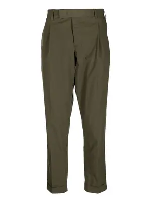 PT TORINO Pleated Straight-leg Trousers - Green