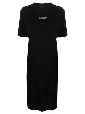 Armani Exchange Logo-print T-shirt Dress - Black