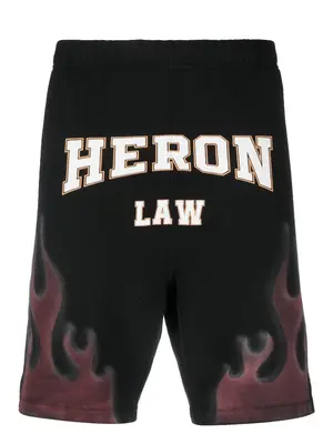 Heron Preston Flame-print Shorts - Black