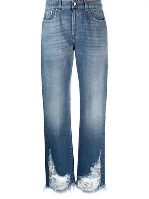 Stella McCartney Logo-patch Straight-leg Jeans - Blue