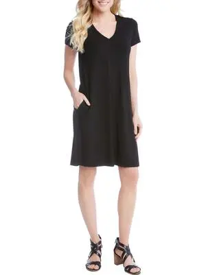 Karen Kane Quinn Pocket Shift Dress - Black