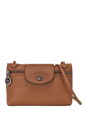 Longchamp Longchamp Le Pliage Leather Crossbody Bag Cognac