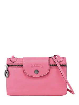 Longchamp Longchamp Le Pliage Leather Crossbody Bag Pink