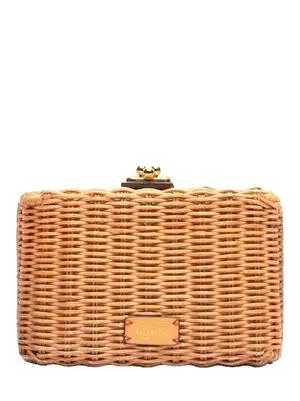 FRANCES VALENTINE Paige Wicker Clutch - Toast
