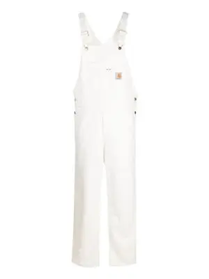 Carhartt Work In Progress Logo-patch Straight-leg Dungarees - White