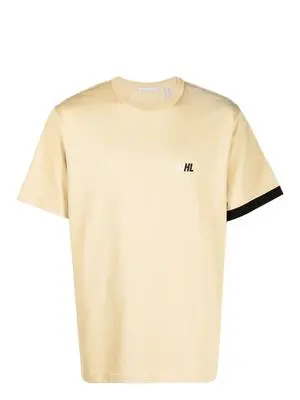 Helmut Lang Slant Logo Crew Neck T-shirt - Neutrals