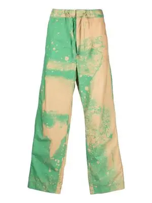 OAMC Spray-paint Effect Cotton Track Pants - Green