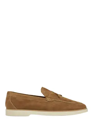 Magnanni Almond-toe Suede Loafers - Brown