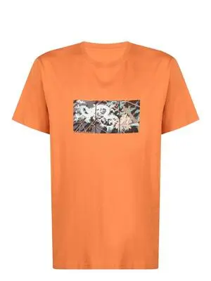 MAHARISHI Graphic-print Organic Cotton T-shirt - Orange