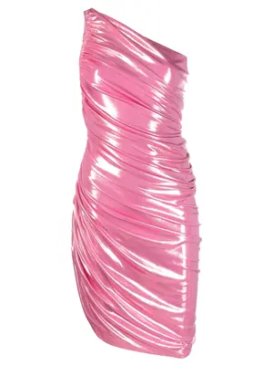 Norma Kamali Norma Kamali One-Shoulder Metallic Dress Pink