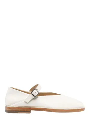 LEMAIRE Square-toe Ballet Flats - White
