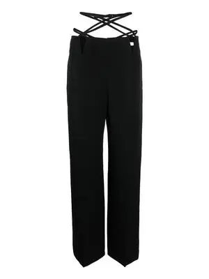 DION LEE V-wire Straight-leg Trousers - Black