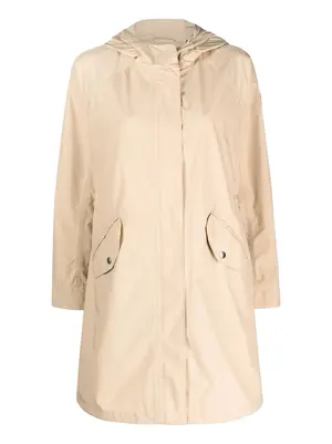 Woolrich Hooded Mid-length Coat - Neutrals