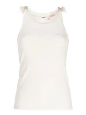 MULLER OF YOSHIOKUBO Ruffled Sleeveless Tank Top - Neutrals