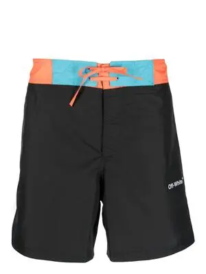 Off-White Arrows Print Swim Shorts - Black