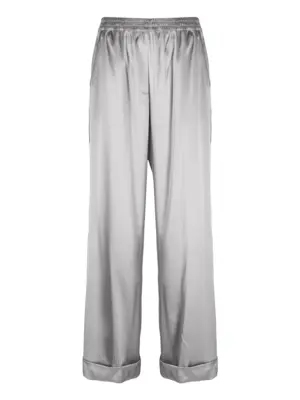 Dolce & Gabbana High-waist Silk Trousers - Grey